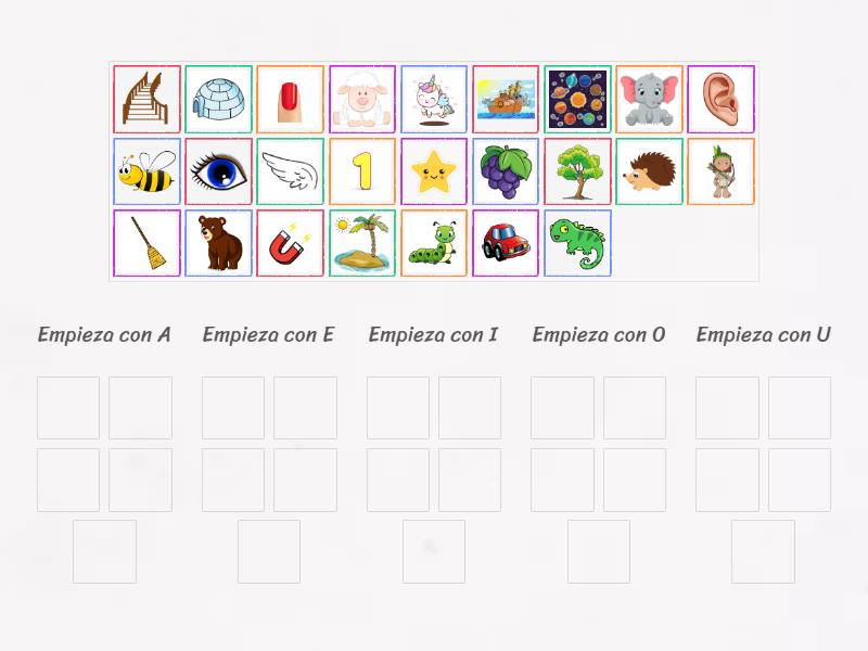 Cada imagen con su vocal - Group sort