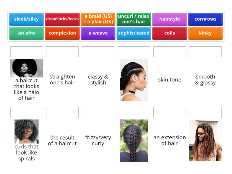 Vocabulary-Hair - Match up