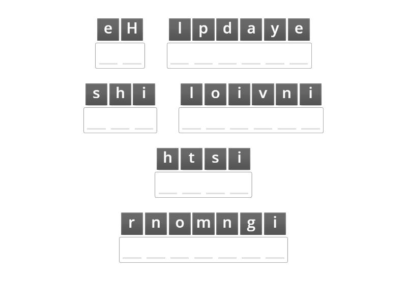 correct order - Anagram