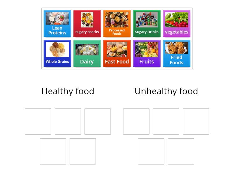 healthy and unhealthy food - Group sort