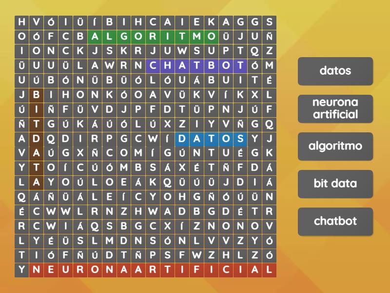 inteligencia artificial - Sopa de letras