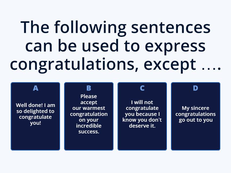 congratulation - Quiz