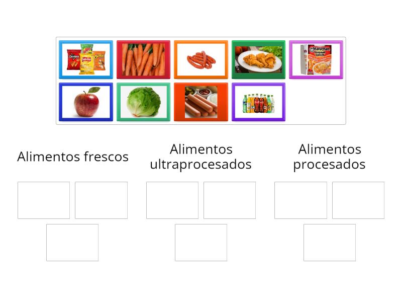 El color y el sonido de los alimentos - Group sort