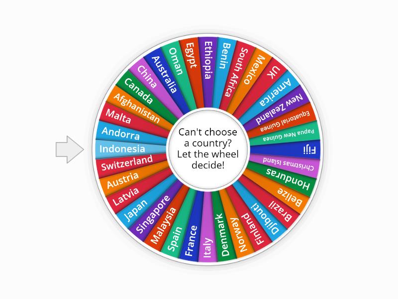 Random Countries Wheel - Spin the wheel