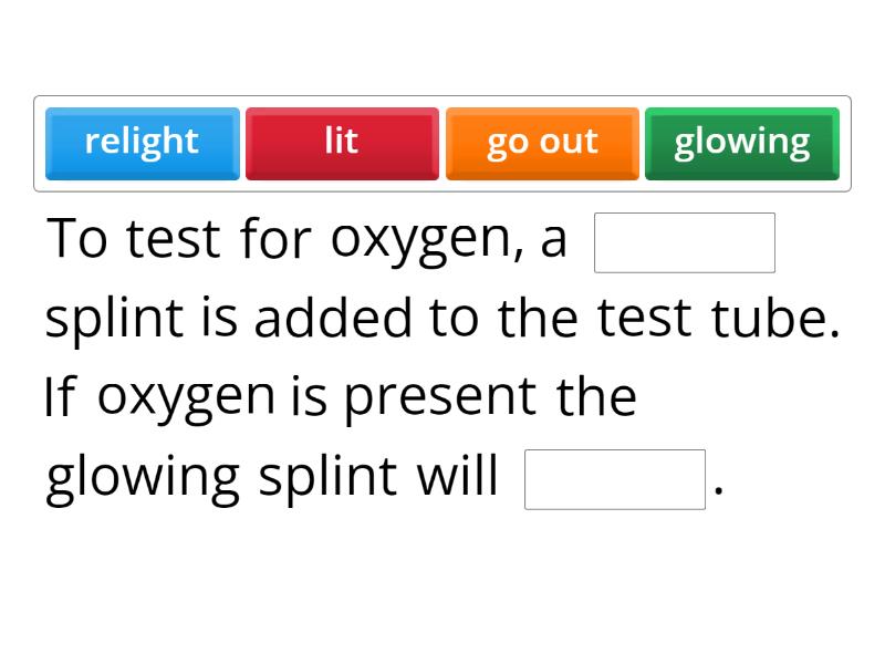 Missing words: gas tests - Complete the sentence