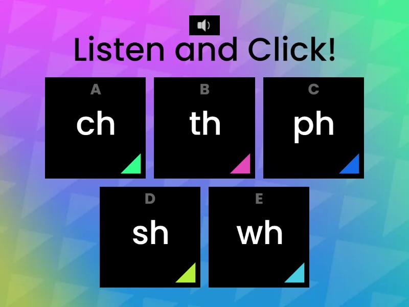 WW4 Phonics (sh, ch, th, ph, wh) 仔細聽先選出正確字首或字尾的發音字組 - 測驗