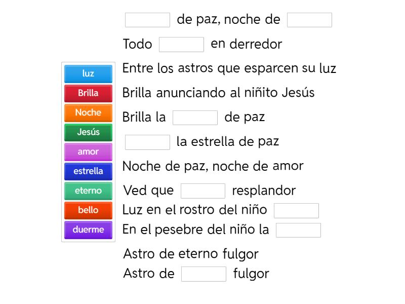 Noche de Paz (Navidad) - Complete the sentence