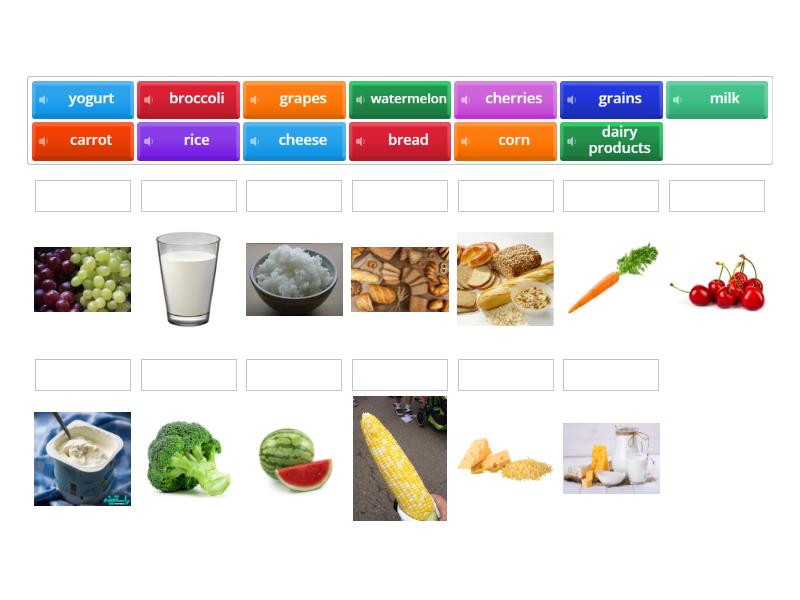 ENG_P4_Healthy Food_Fruits and vegetables_matching - Match up