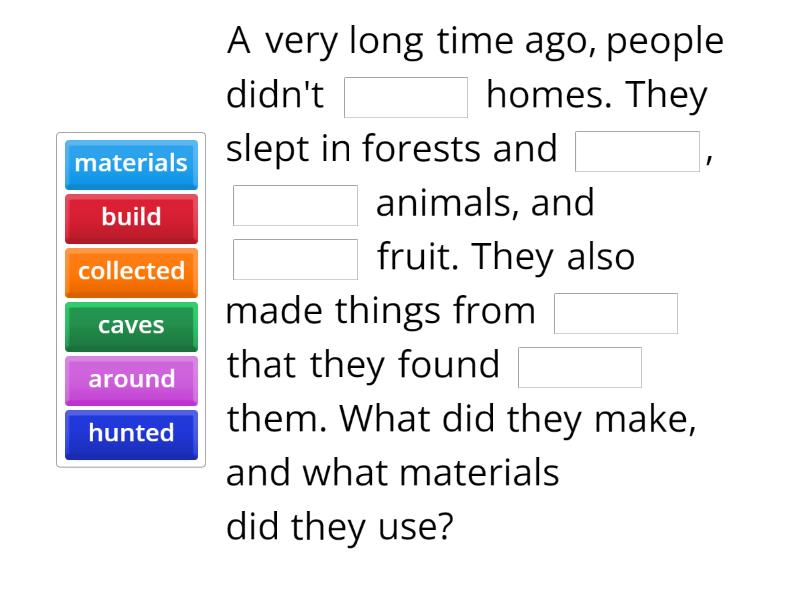 The first Materials - Complete the sentence