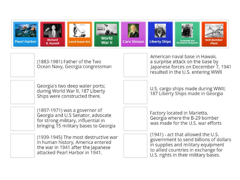 SS8H9 Georgia and WWII - Match up