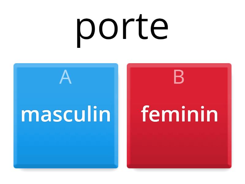 masculin ou feminin - Quiz