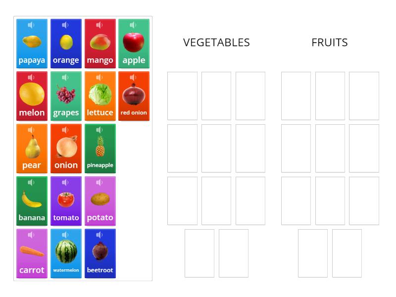 U5: SORTING FRUITS AND VEGETABLES - Group sort