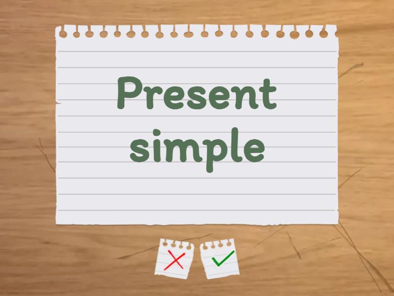 Present simple and present continuous - Flash cards