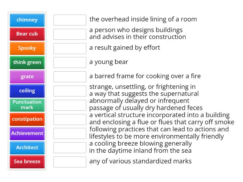 Grade 6 vocabulary #1 - Match up