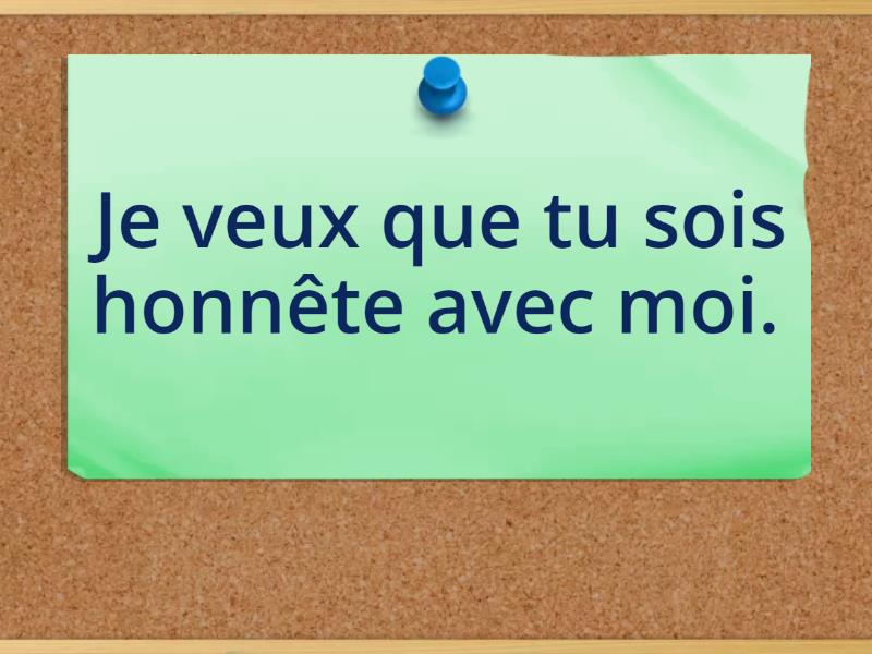 le subjonctif - Flash cards