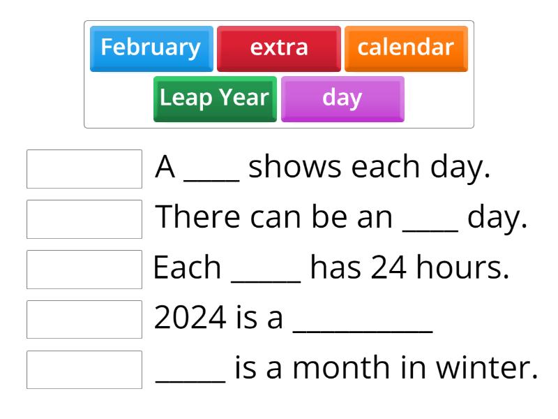 Leap Year level A - Match up