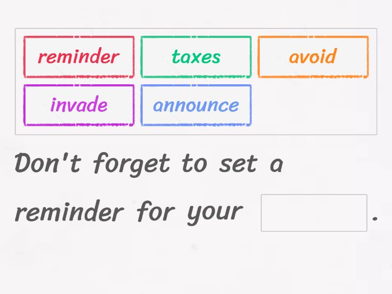 The not so distant past - Complete the sentence