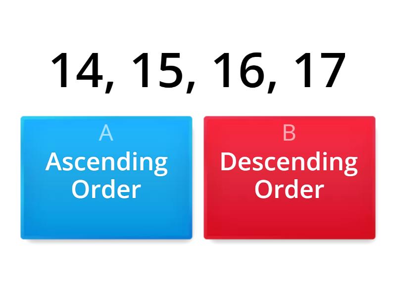 Ascending and Descending Order - Kuiz