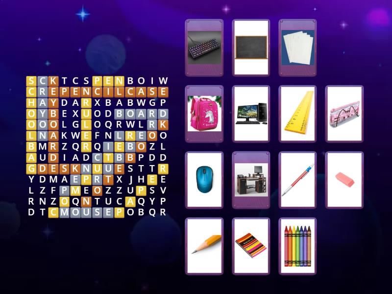 school things - Wordsearch