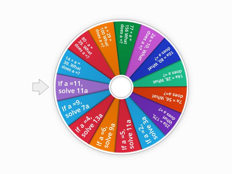 Maths Spin 2 - Spin the wheel