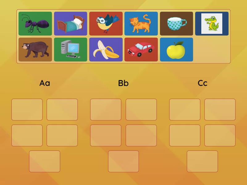 Oxford Phonics World - letters A,B,C - Group sort