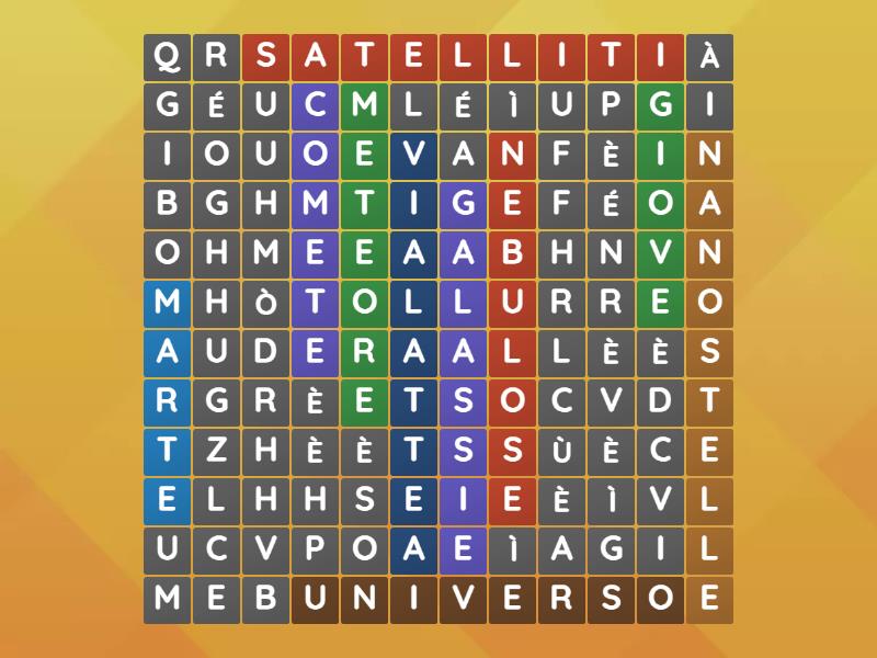 Quiz sull'Universo - Sopa de letras