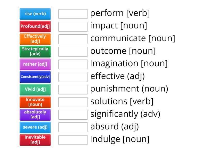 Collocations (Speaking) - Match up