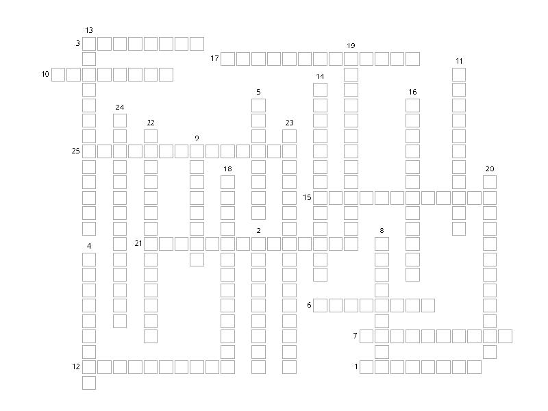 Ordinal Numbers - Crossword