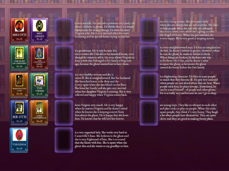 MEET THE CHARACTERS - Match up