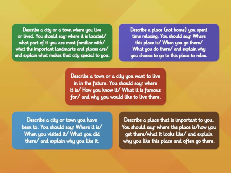 Describe a place - Flip tiles