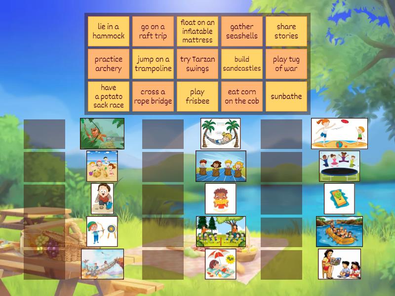 My summer vacation vocabulary - Match up