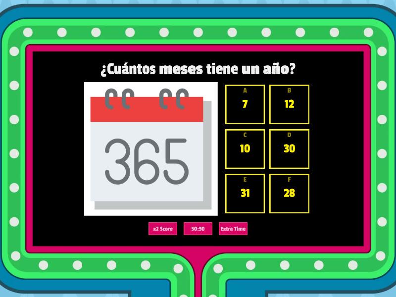 ¡Cuánto sabes del Calendario! - Gameshow quiz