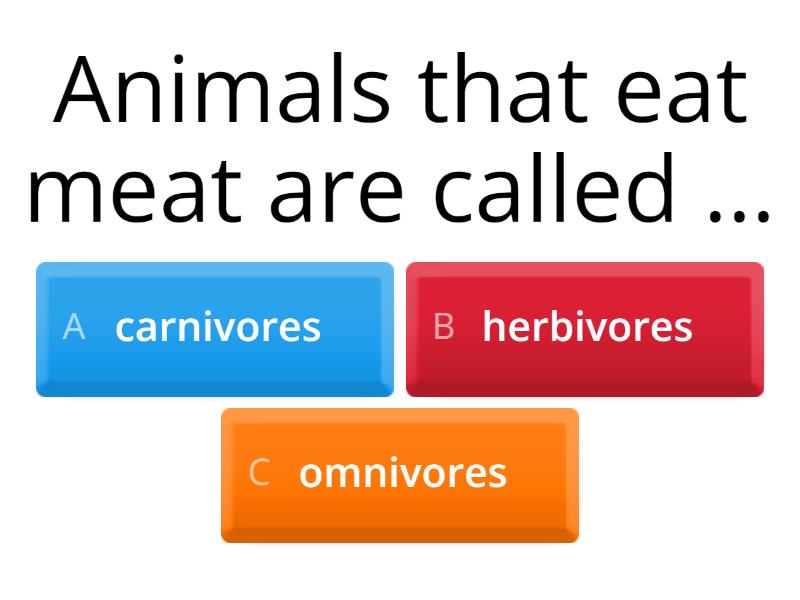 Animals - Carnivores, Herbivores, Omnivores - Quiz
