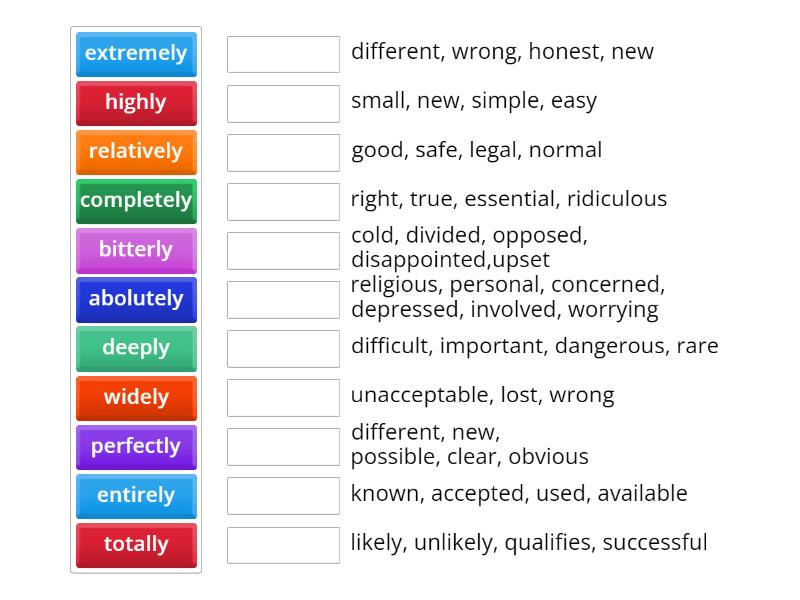 Roadmap B2 Unit 5C Adberbs+adj collocations - Match up