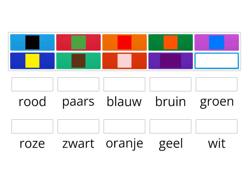 Kleuren - woordenschat - Match up