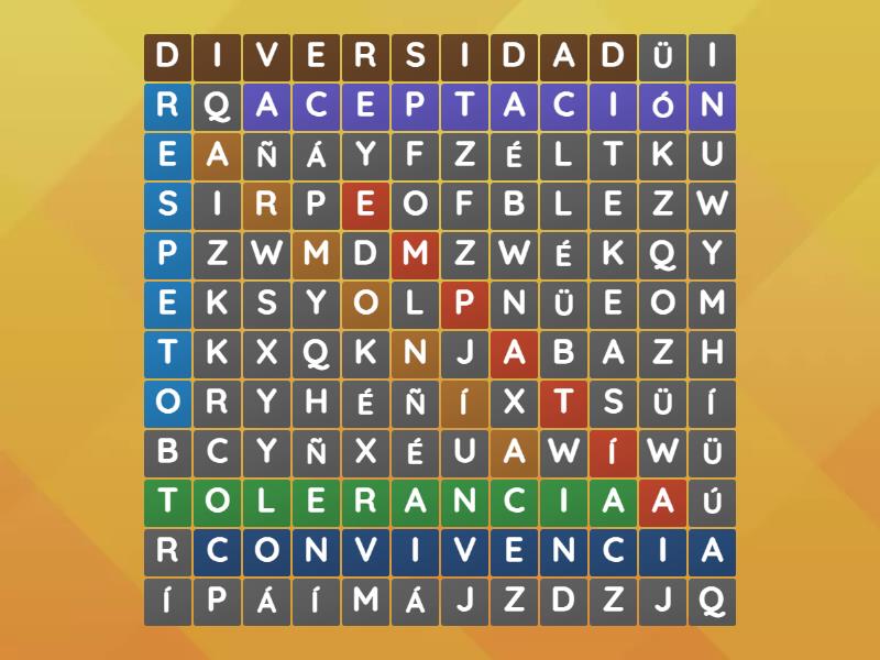 tolerancia - Sopa de letras