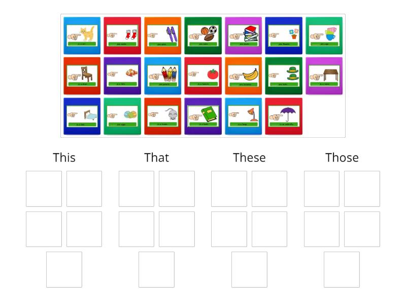 SuperMinds_2. Unit 5. Grammar: this that these those (sort) - Group sort