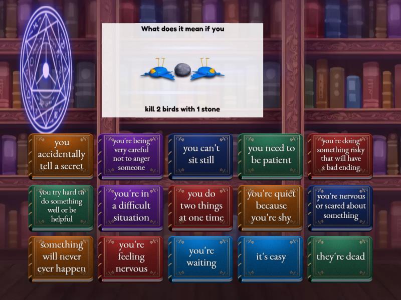 Idioms: Literal vs nonliteral meanings - Find the match