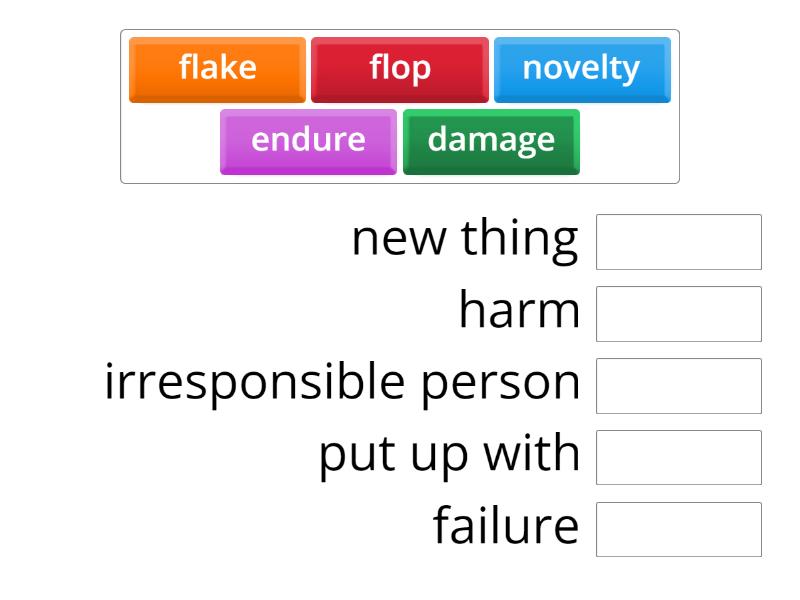 Vocabulary - Match up