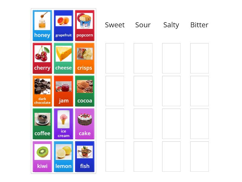 Tastes of food - Group sort