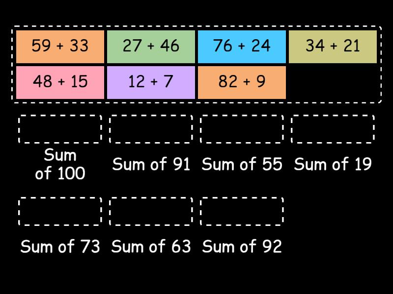 Grade 5 Math: Addition Quiz - Une las parejas