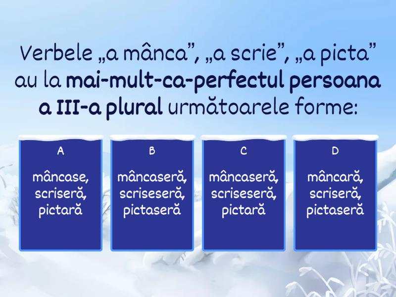 Verbul - recapitulare - Cuestionario