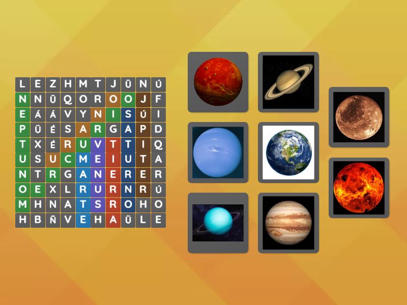 Sopa de letras de planetas II - Wordsearch