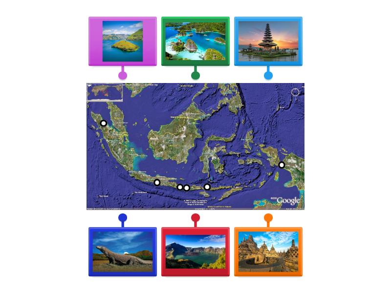 Temukan tempat atau wilayah dari setiap destinasi yang tertera pada ...