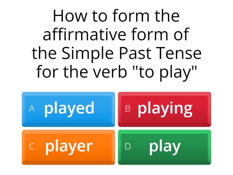 Forming the simple past tense - Quiz