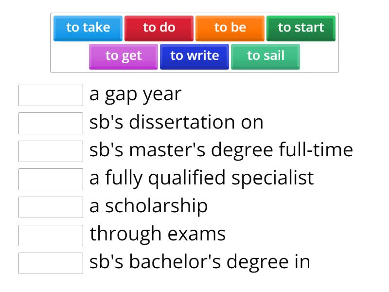 Tnk5 Unit 10 Vocabulary Higher Education - Match up