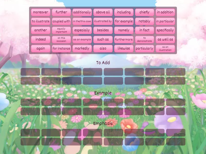 Transitional Words 1 - Group sort