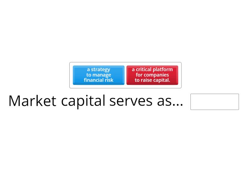 CAPITAL MARKETS - Complete the sentence