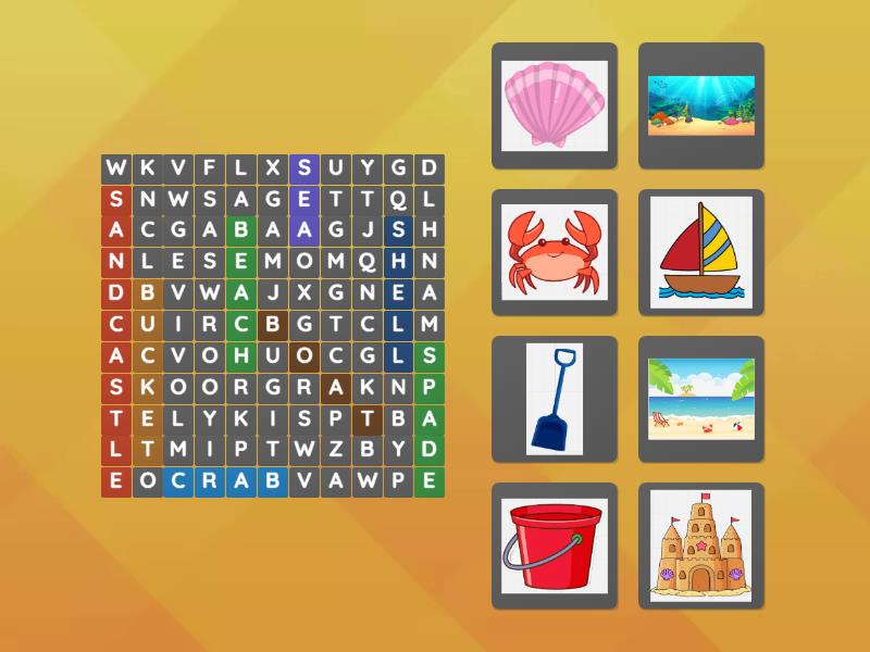 Word search Unit 15 Beach - Wordsearch