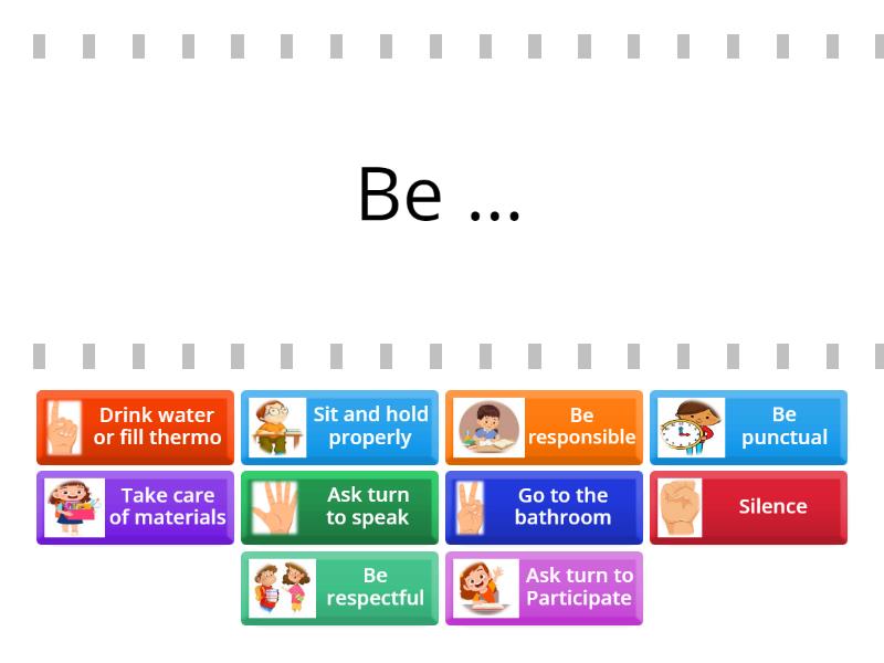 CLASSROOM RULES AND BEHAVIORAL CODES - Find the match